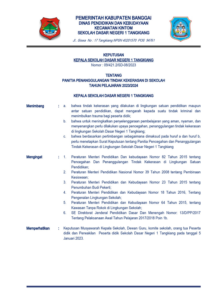 SK Tim PPKSP TKG 1 | PDF