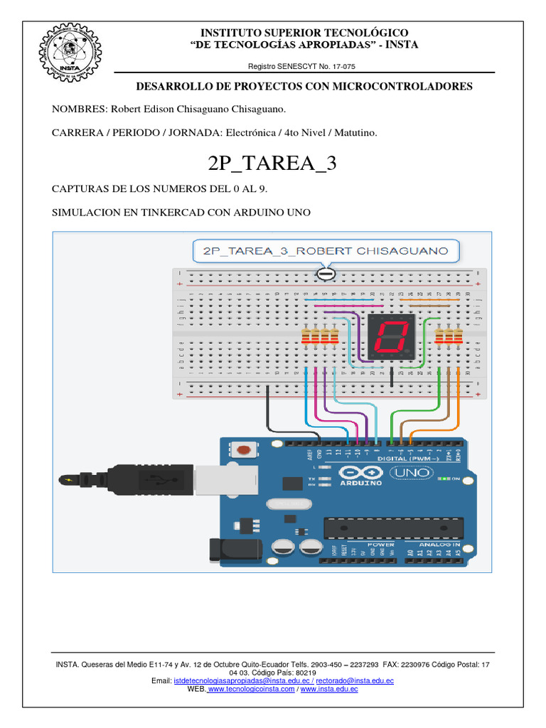 2P TAREA 3 Robert Chisaguano | PDF | Arduino