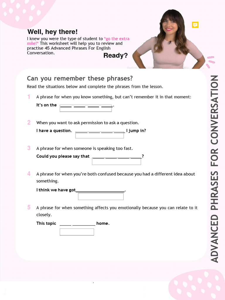 Advanced English Conversation Phrases | PDF | Conversation