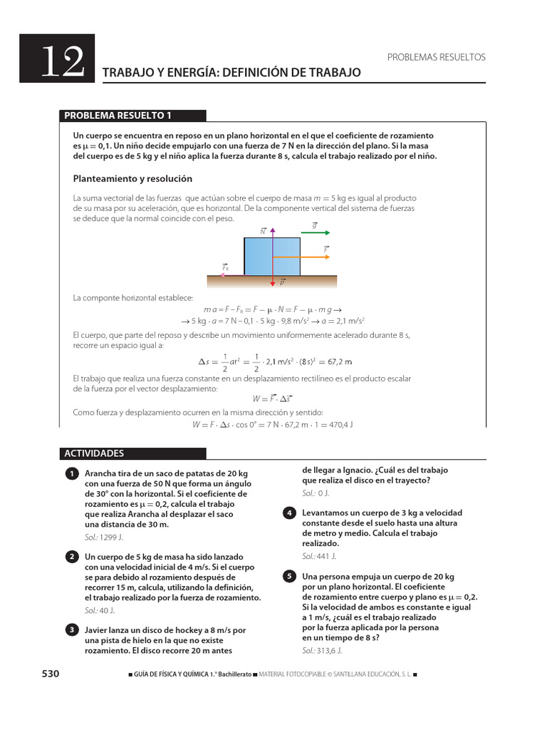 Trabajo y Energia | PDF | Fricción | Fuerza