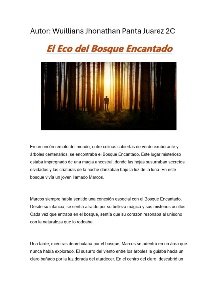 Cuento Pdf Arboles Los Bosques