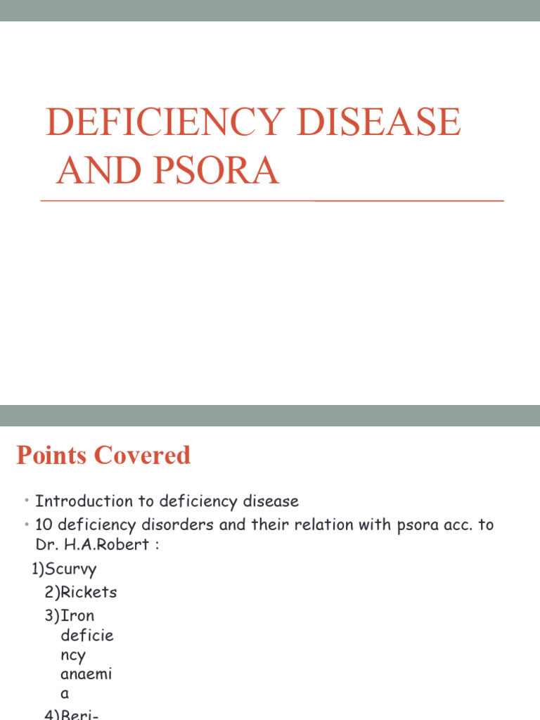 Deficiency Disease and Psora Teh | PDF | Homeopathy | Vitamin