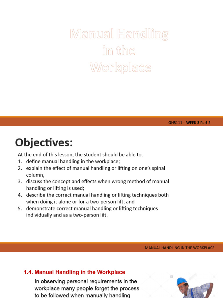 2 - Manual Handling | PDF | Vertebral Column