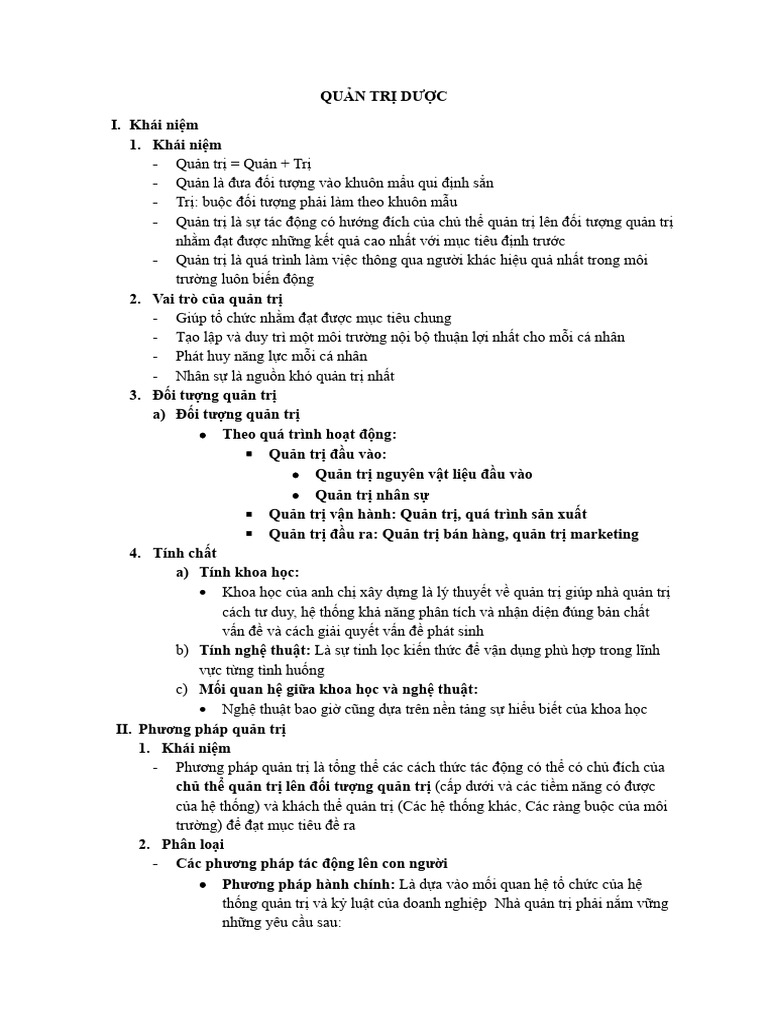 Quản Trị Dược - Ds1 | PDF