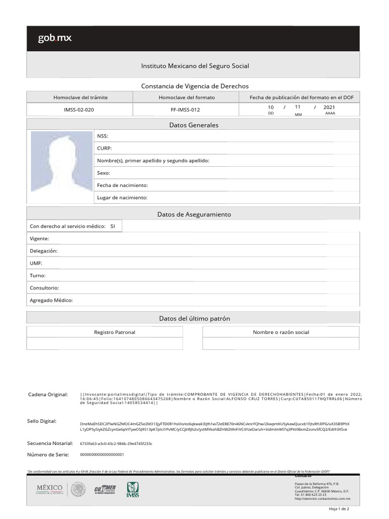 Formato de Vigencia de Derechos Editable | PDF | Gobierno | México Formato de Vigencia de Derechos Editable | PDF | Gobierno | México