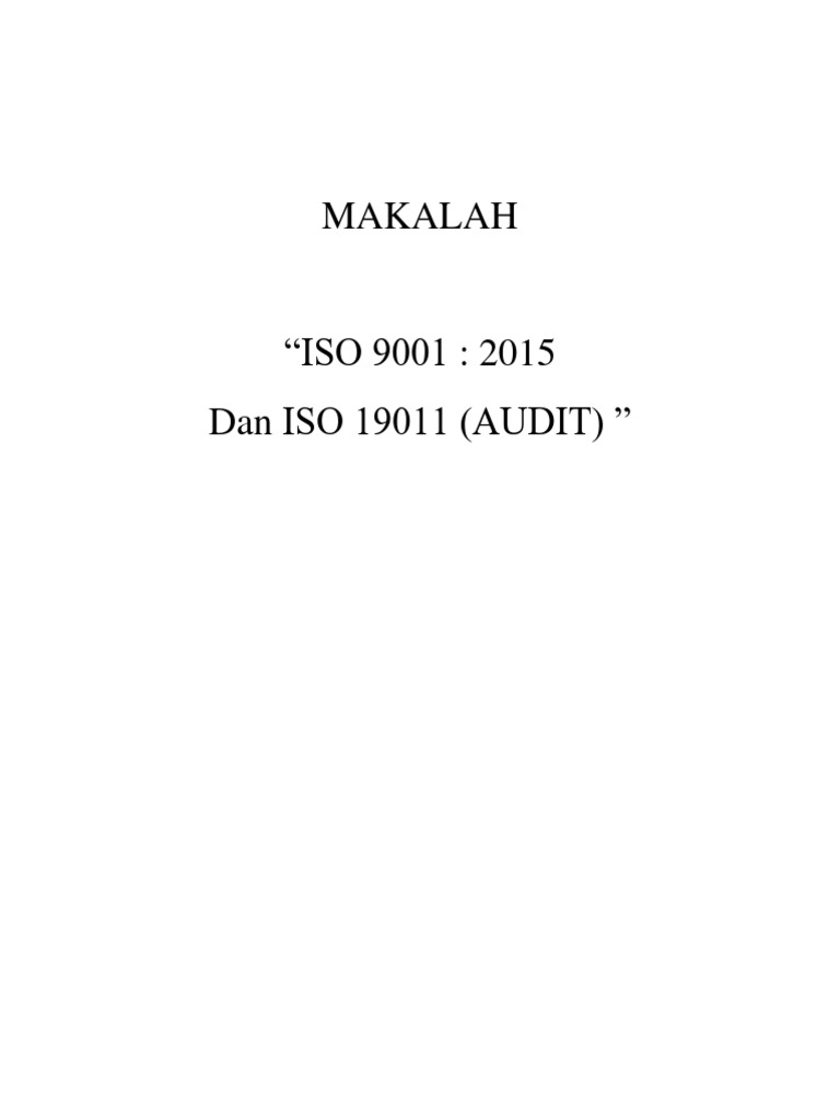 ISO 9001-2015 Dan ISO 19011 (Audit) | PDF