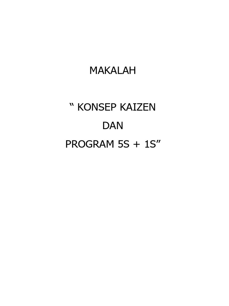 Kaizen Dan Program 5S + 1S | PDF | Bisnis