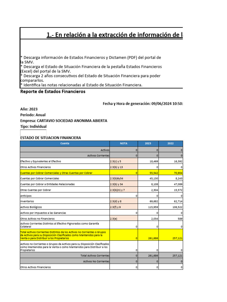 Sem12 Cartavio Reporte Detalle Informacion Financiero | PDF | Estado de resultados | Economía ...