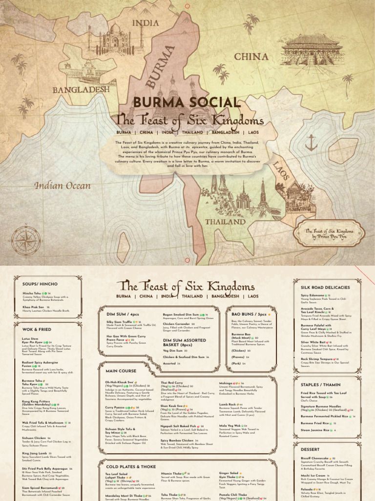 Burma Social - Food Fold Menu - For Website | PDF | Tofu | Thai Cuisine