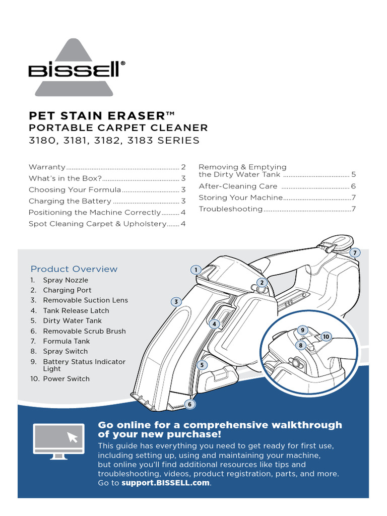 Bissell - 3182 Pet Stain Eraser | PDF | Battery Charger | Rechargeable Battery