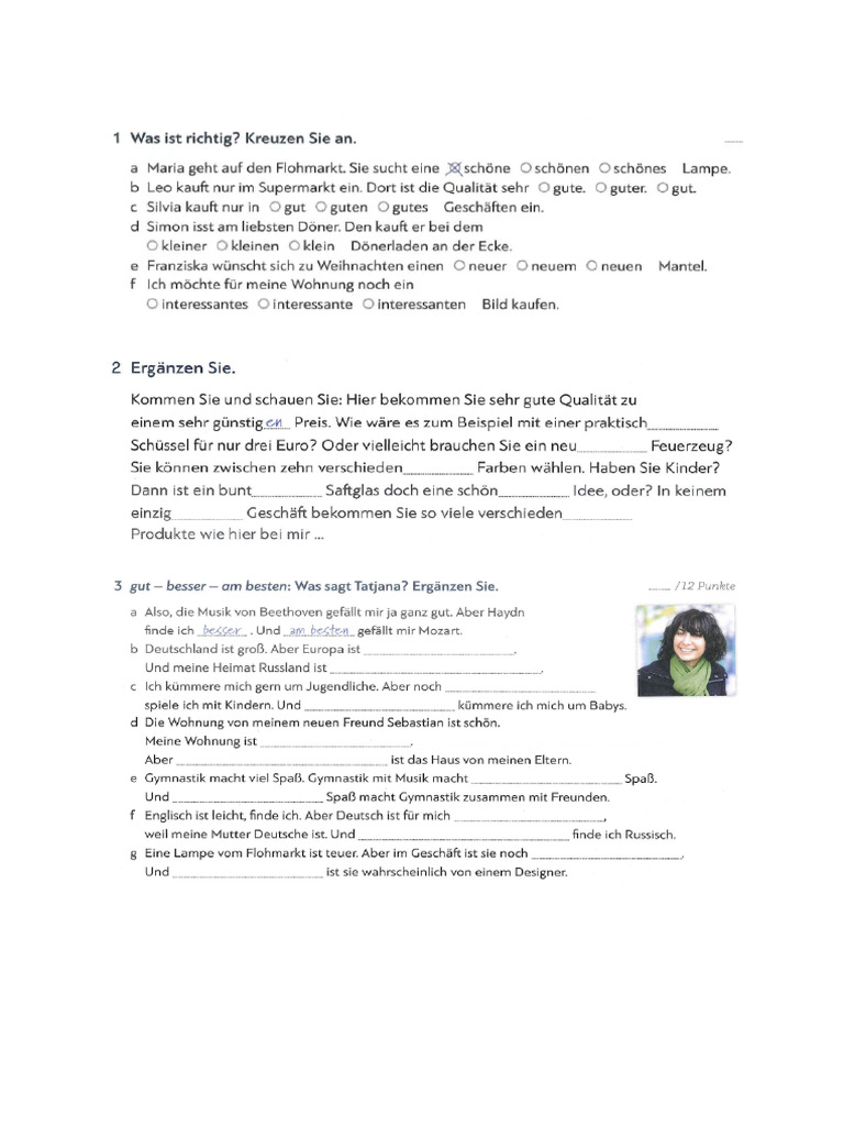 Bài ôn tập lektion 9 | PDF