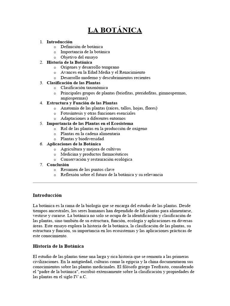 La Botánica | PDF | Plantas | Botánica