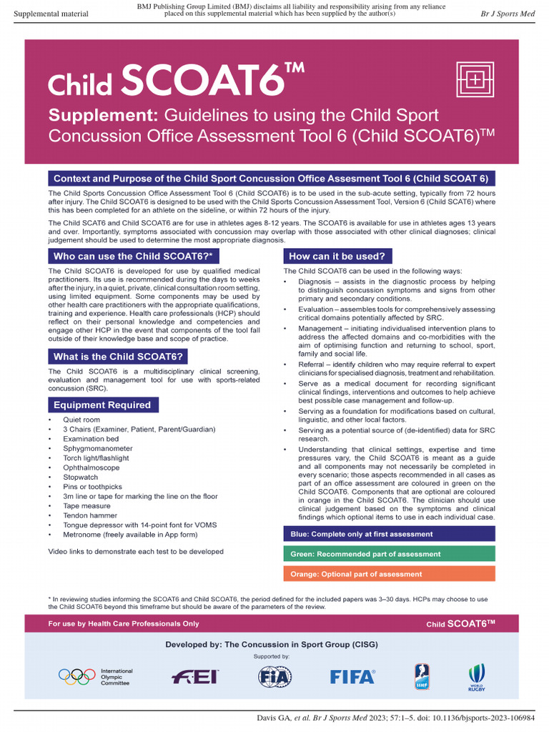 Instructions Child Scoat 6 | PDF