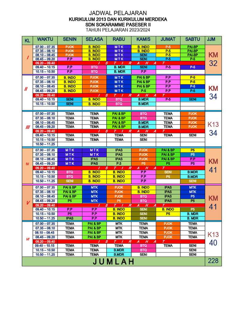 Jadwal 2023-2024 | PDF