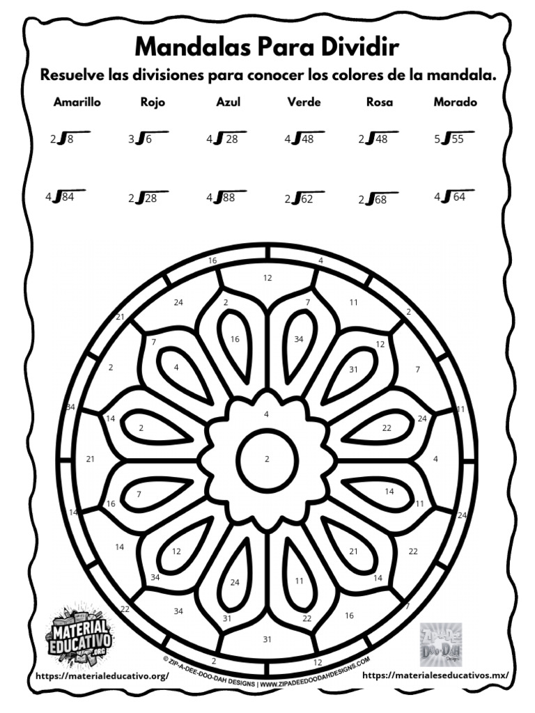 Mandalas de Divisiones para Colorear | PDF