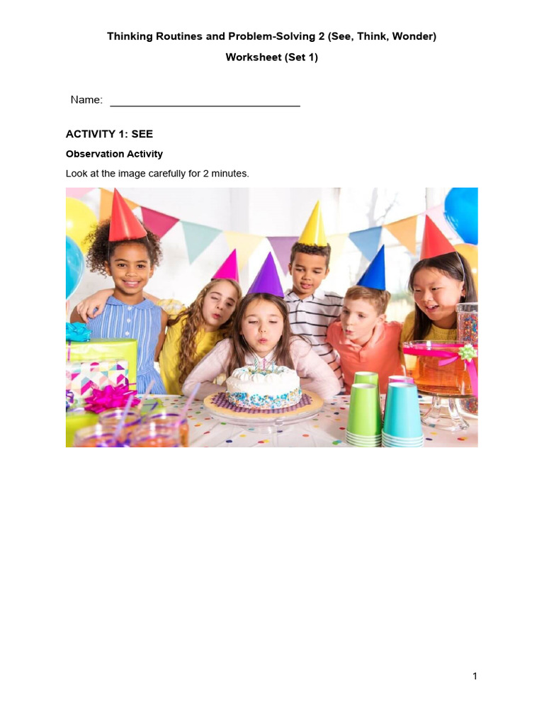 Thinking Routines and Problem-Solving 2 (See, Think, Wonder ...