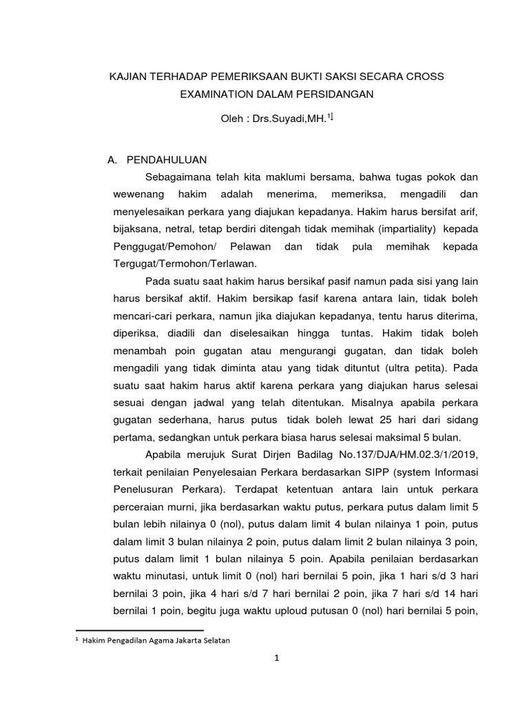 Cross Examination dalam Persidangan | PDF