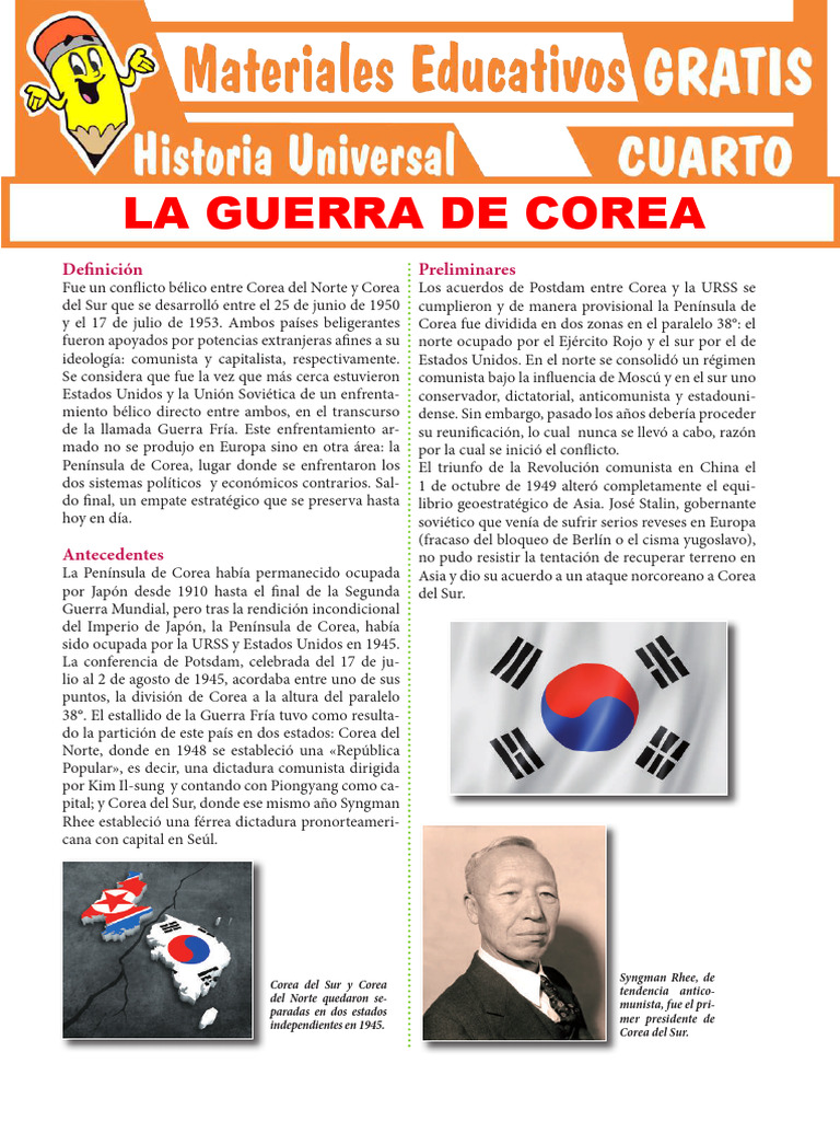 La Guerra de Corea para Cuarto Grado de Secundaria | PDF | guerra ...