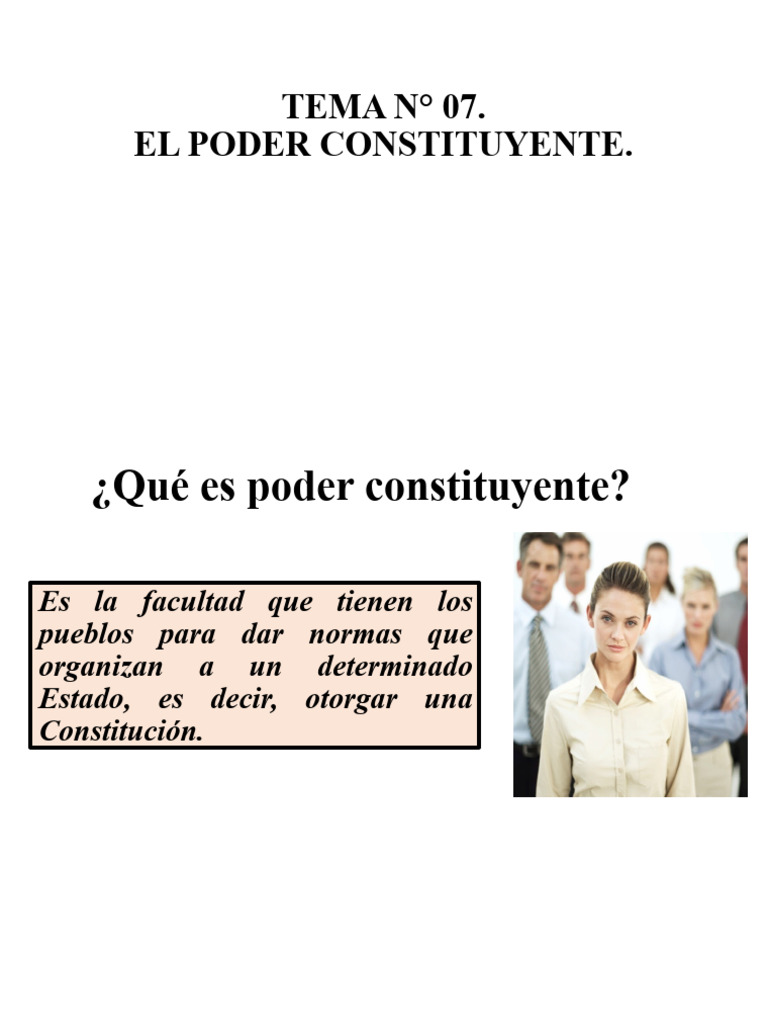 Tema 07. Poder Constituyente | PDF | Constitución | Estado (política)