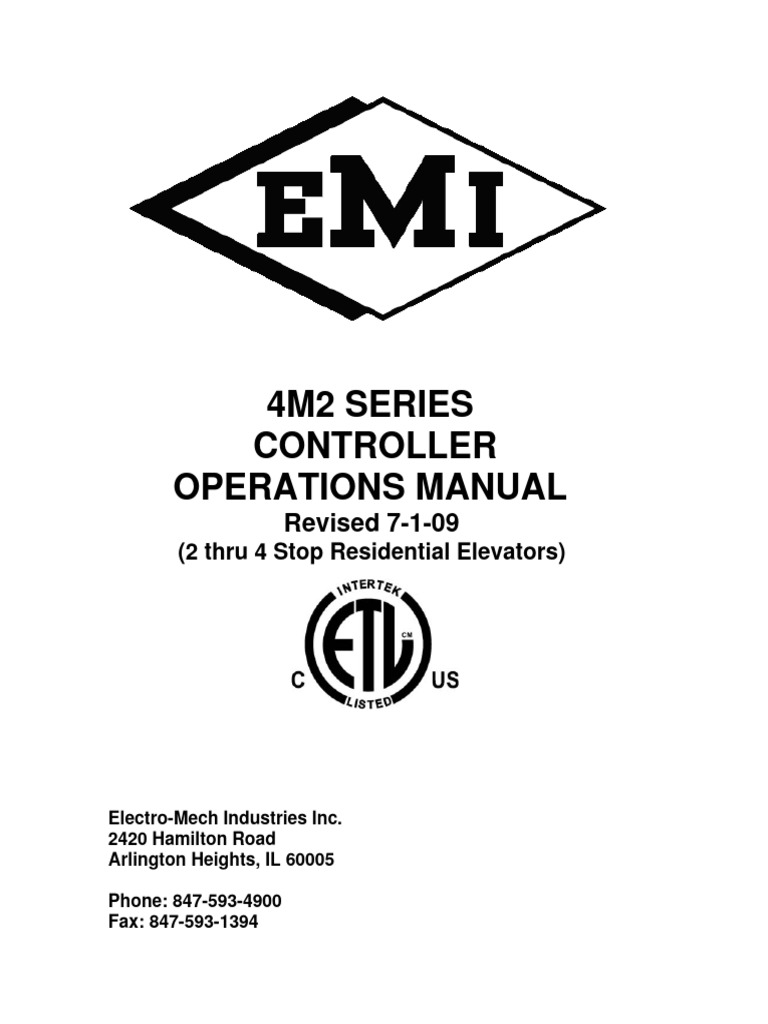 Emi Controller Installation | PDF | Elevator | Switch