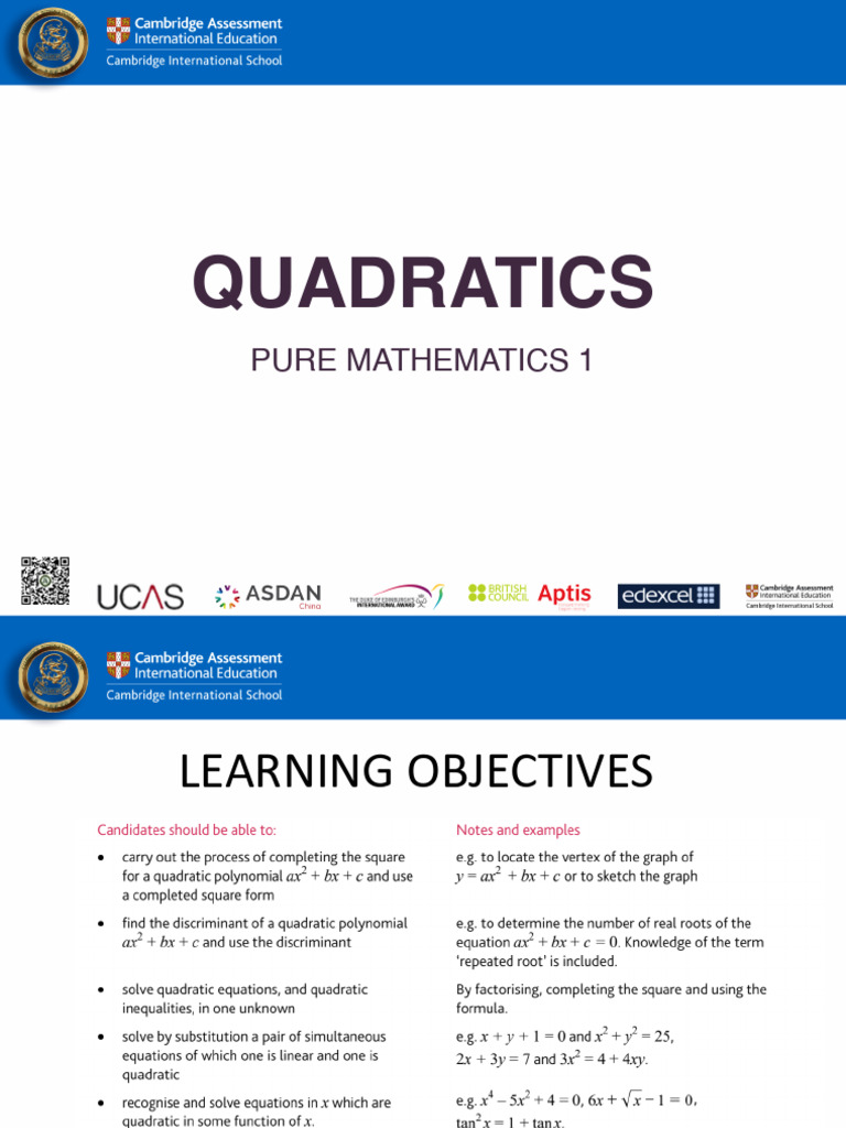 QUADRATICS | PDF