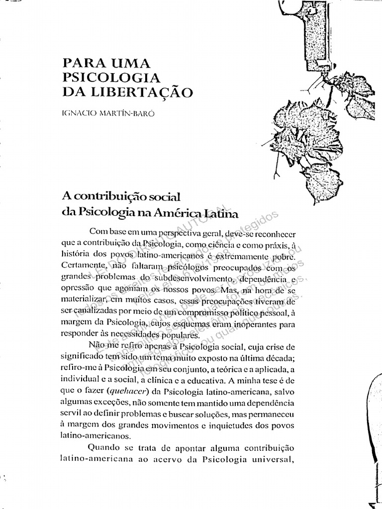 Martín-Baró (1986 - 2011) - para Uma Psicologia Da Libertação | PDF