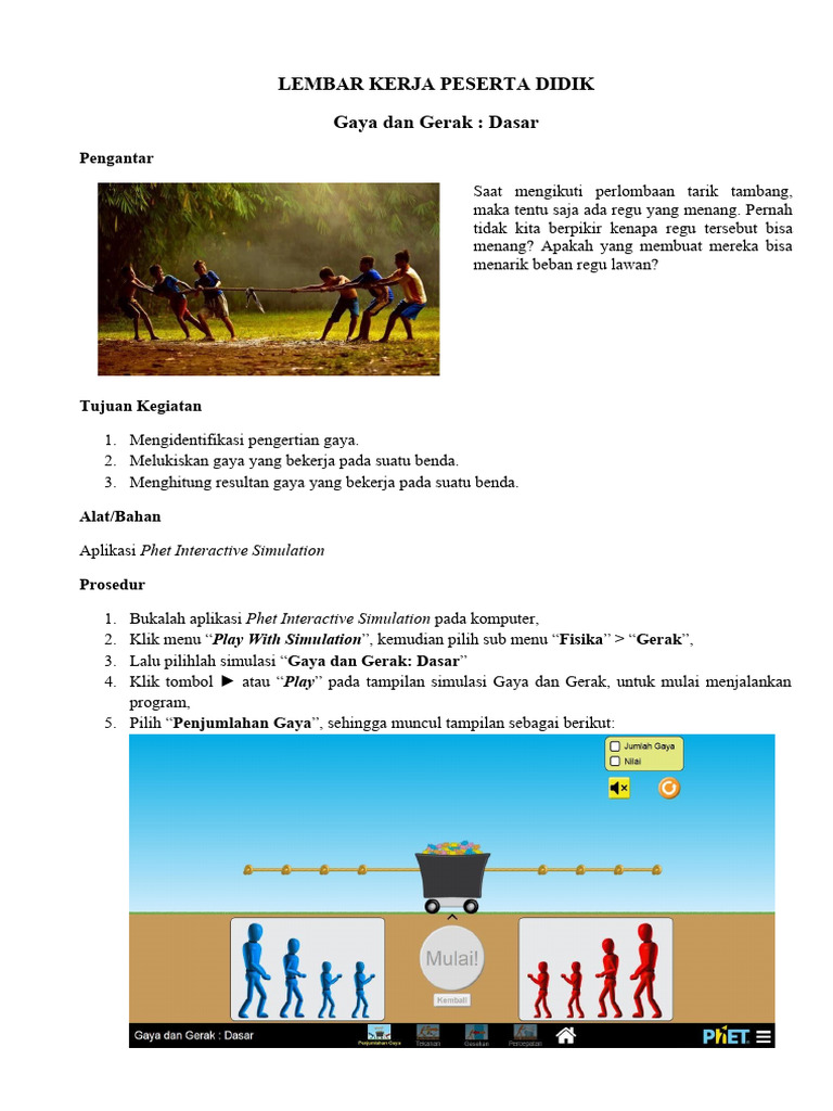 LKPD GERAK DAN GAYA Untuk Siswa | PDF