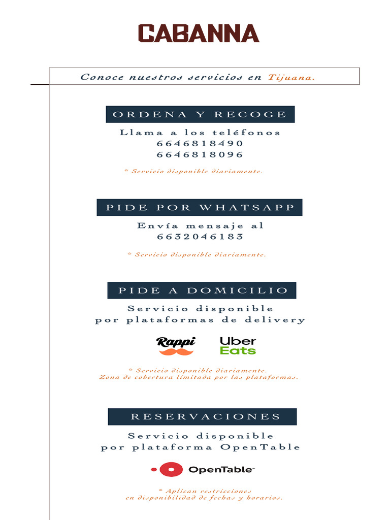 Tijuana Cabanna Menu Esp | PDF | Parilla | Cocina