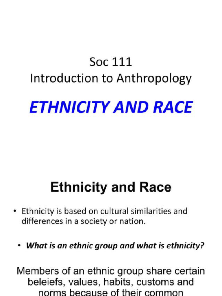 Race and Ethnicity | PDF