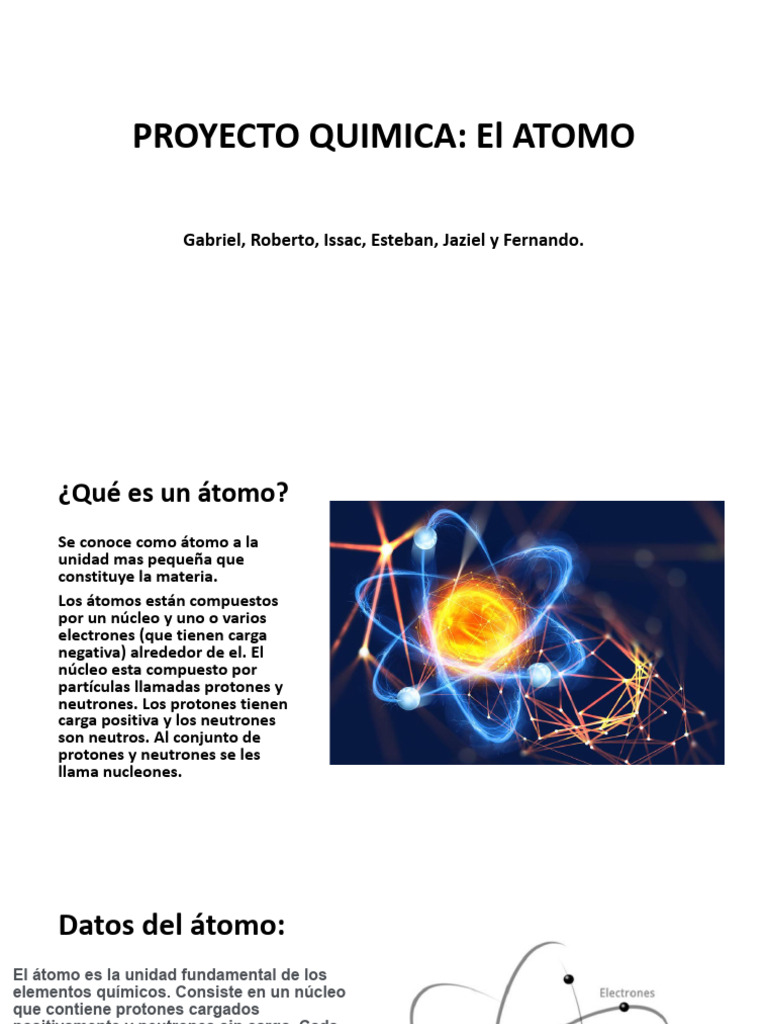 Proyecto El Atomo | PDF | Átomos | Núcleo atómico