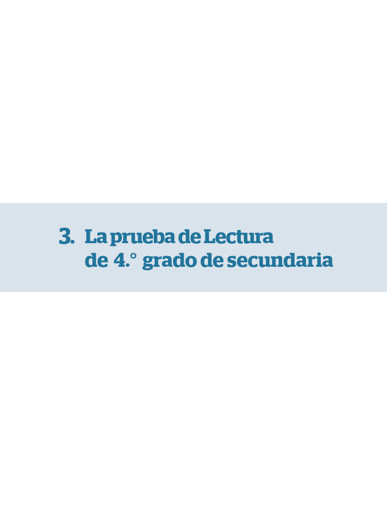 Prueba Diagnostica Lectura 4 Grado Secundaria Resuelto | PDF | Experiencia | Información