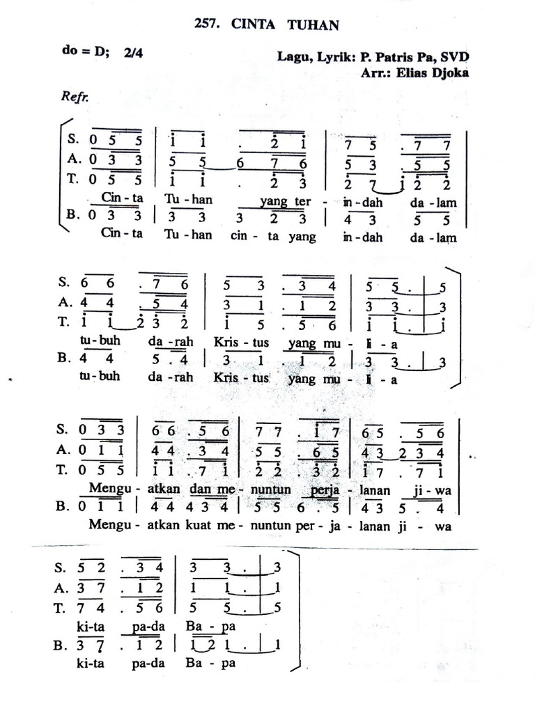 Cinta Tuhan Yang Terindah Arr. Elias Djoka | PDF