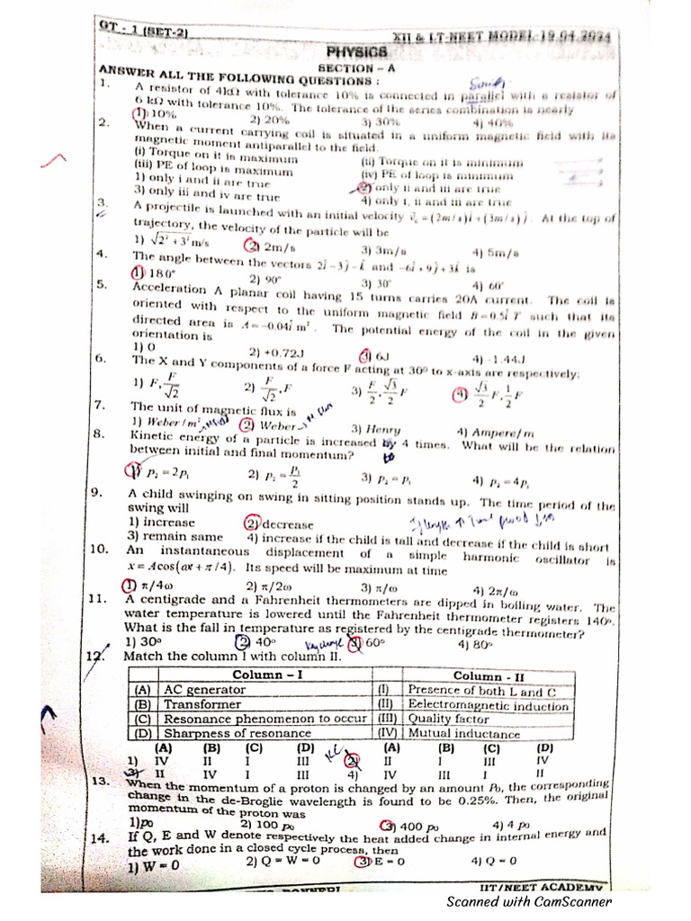 Neet Questions Sample | PDF