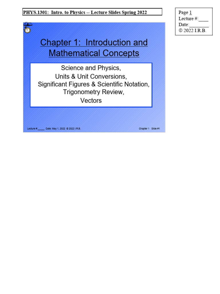 Chapt 1 | PDF | Kilogram | Euclidean Vector