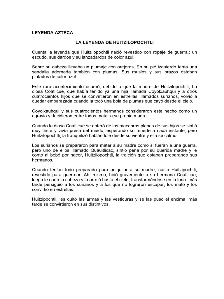 LEYENDA AZTECA | Descargar gratis PDF | Diablo | Imperio Inca