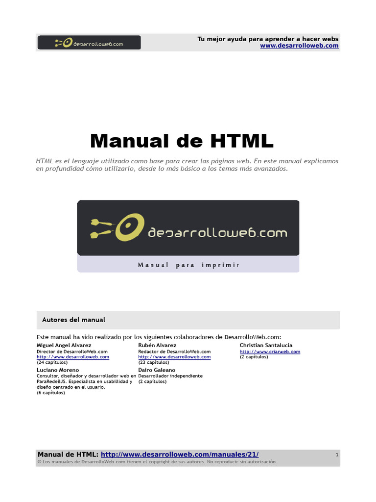 Manual HTML Actualizado | PDF | HTML | Red mundial