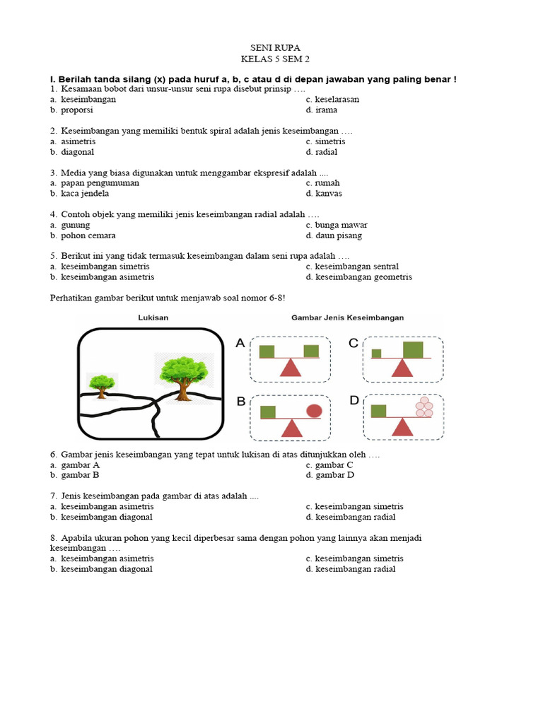Soal Sas Kelas 5 Seni Rupa Sem 2 | PDF