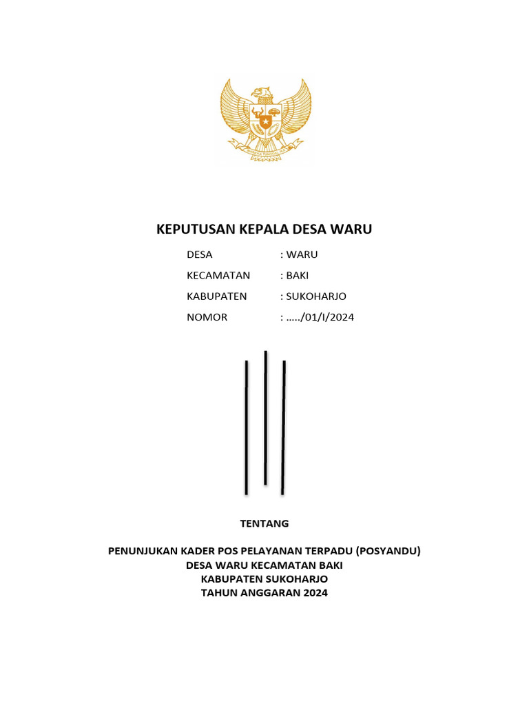 Penunjukan Kader Posyandu Waru 2024 | PDF