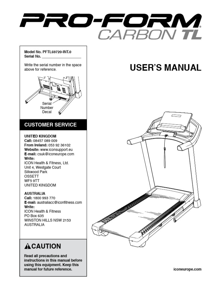 ProForm Carbon TL Treadmill | PDF | Audio Electronics | Audio Engineering