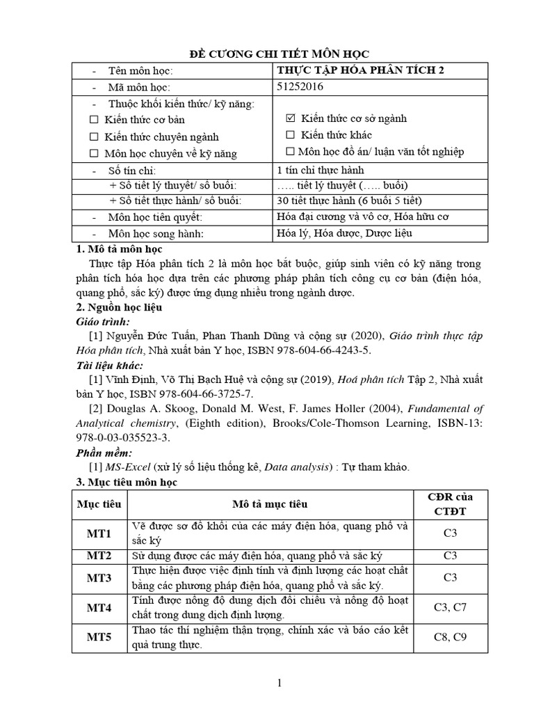 3-De Cuong Chi Tiet - TT Hoa Phan Tich 2 | PDF