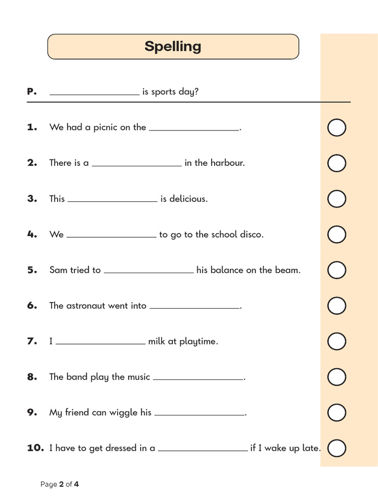 Children's Spelling Test | PDF