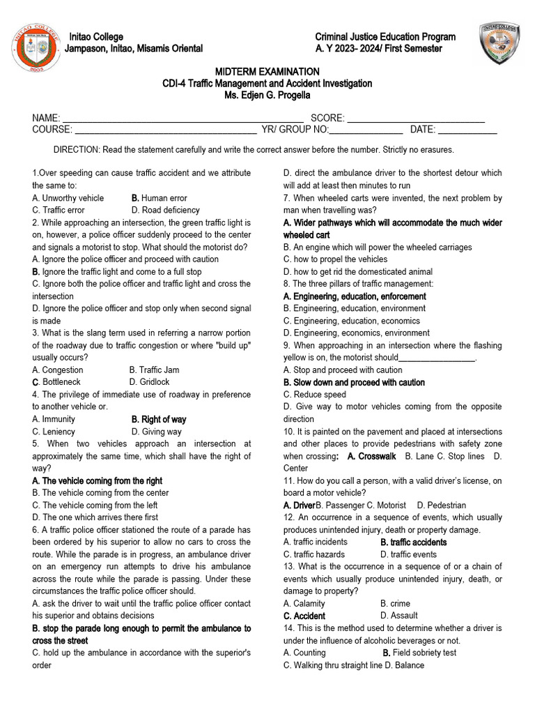 CDI4MID (1) | PDF | Traffic | Intersection (Road)