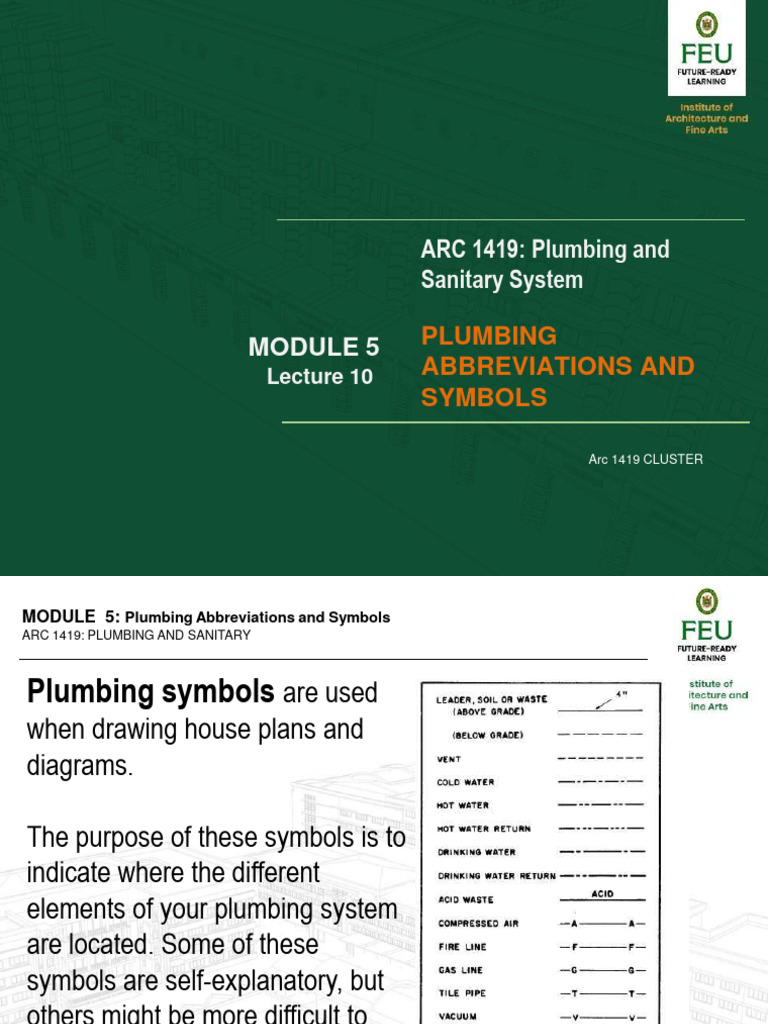 Plumbing Abbreviations and Symbols | PDF | Plumbing | Pipe (Fluid ...