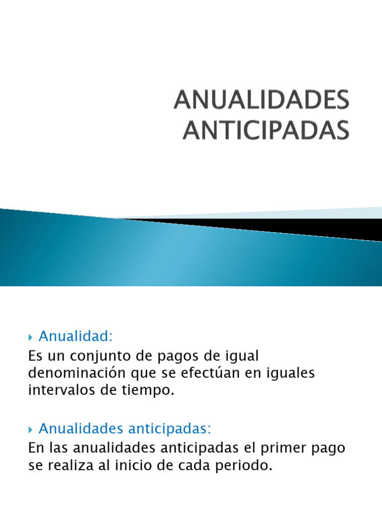 ANUALIDADES ANTICIPADAS | PDF | Economias | Dinero