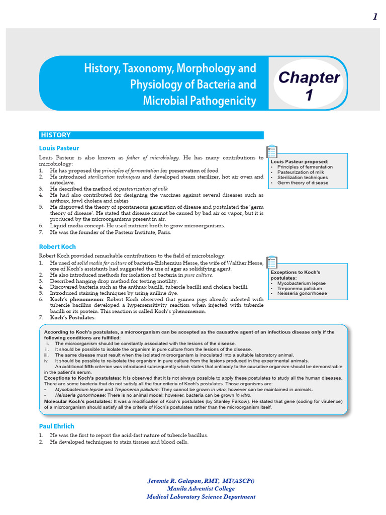 Module 1 - History | PDF | Staining | Bacteria