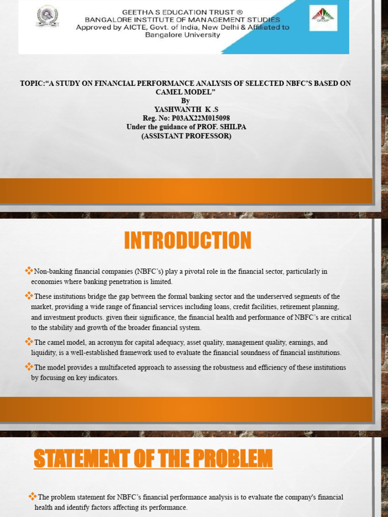 Ppt of 3rd Sem Project Viva-2 | Download Free PDF | Non Bank Financial ...