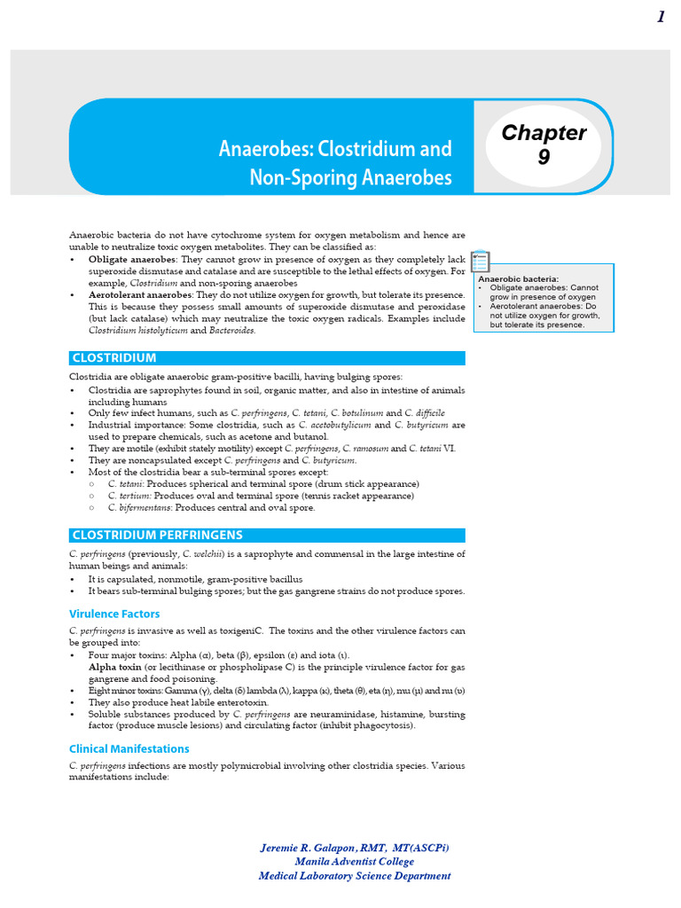 Module 8 - Anaerobes | PDF | Botulinum Toxin | Medical Specialties Module 8 - Anaerobes | PDF | Botulinum Toxin | Medical Specialties