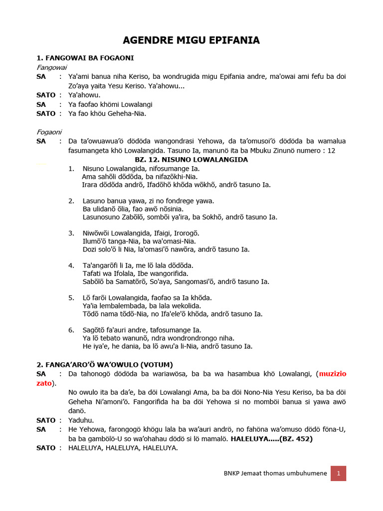 Agendre Migu Epifania | PDF