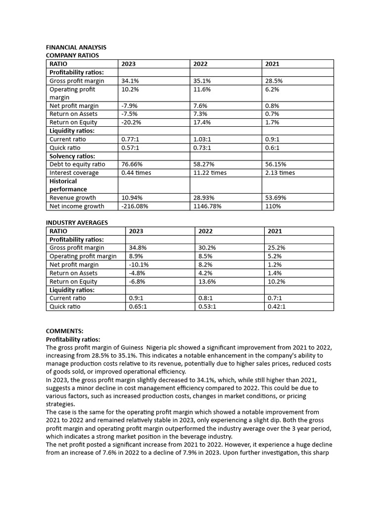Guiness Fin. Analysis | PDF | Market Liquidity | Profit (Economics)