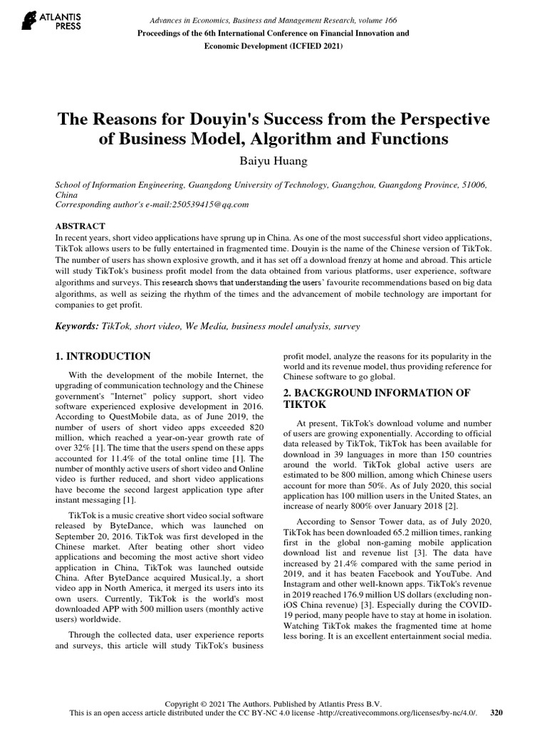 The Reasons For Douyin's Success From The Perspective of Business Model ...